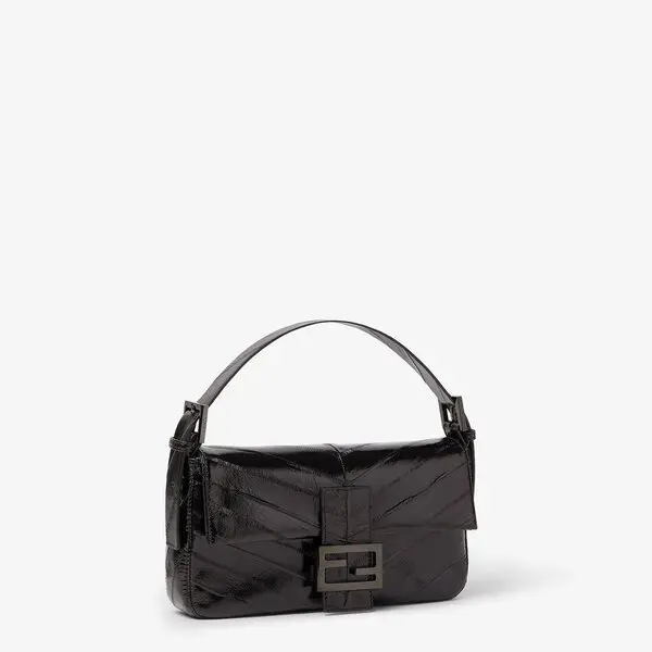 Fendi Baguette® 26424 Black Inlaid Hagfish Leather Bag